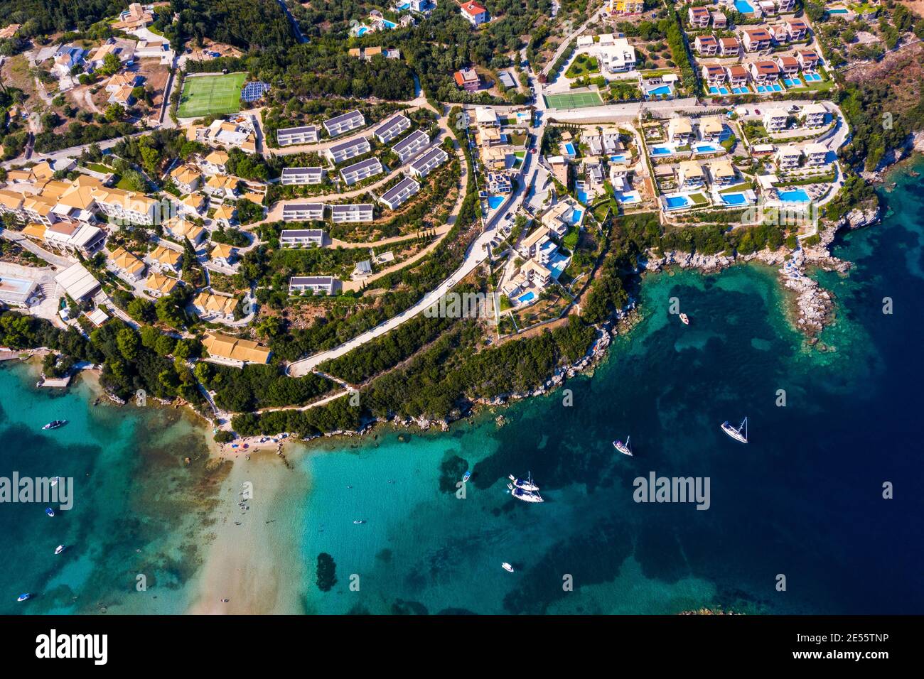 The luxury villas of Bella Vraka from above Stock Photo - Alamy