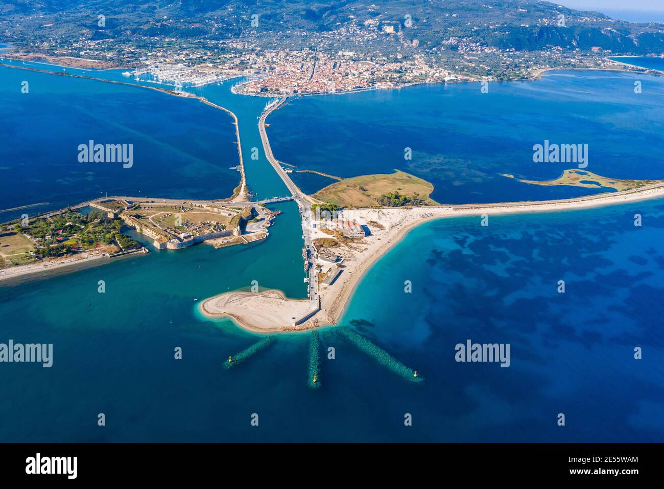 The spectacular port of Lefkada in Greece from above Stock Photo - Alamy