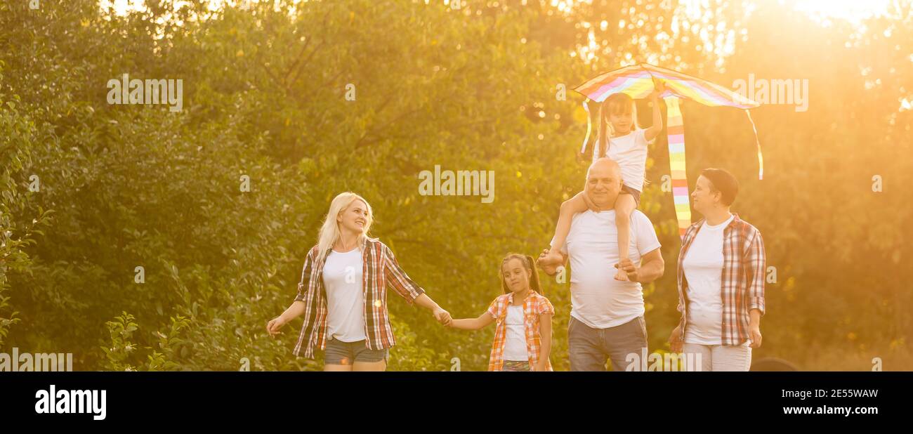 Multi Generation Family On Countryside Walk Stock Photo - Alamy