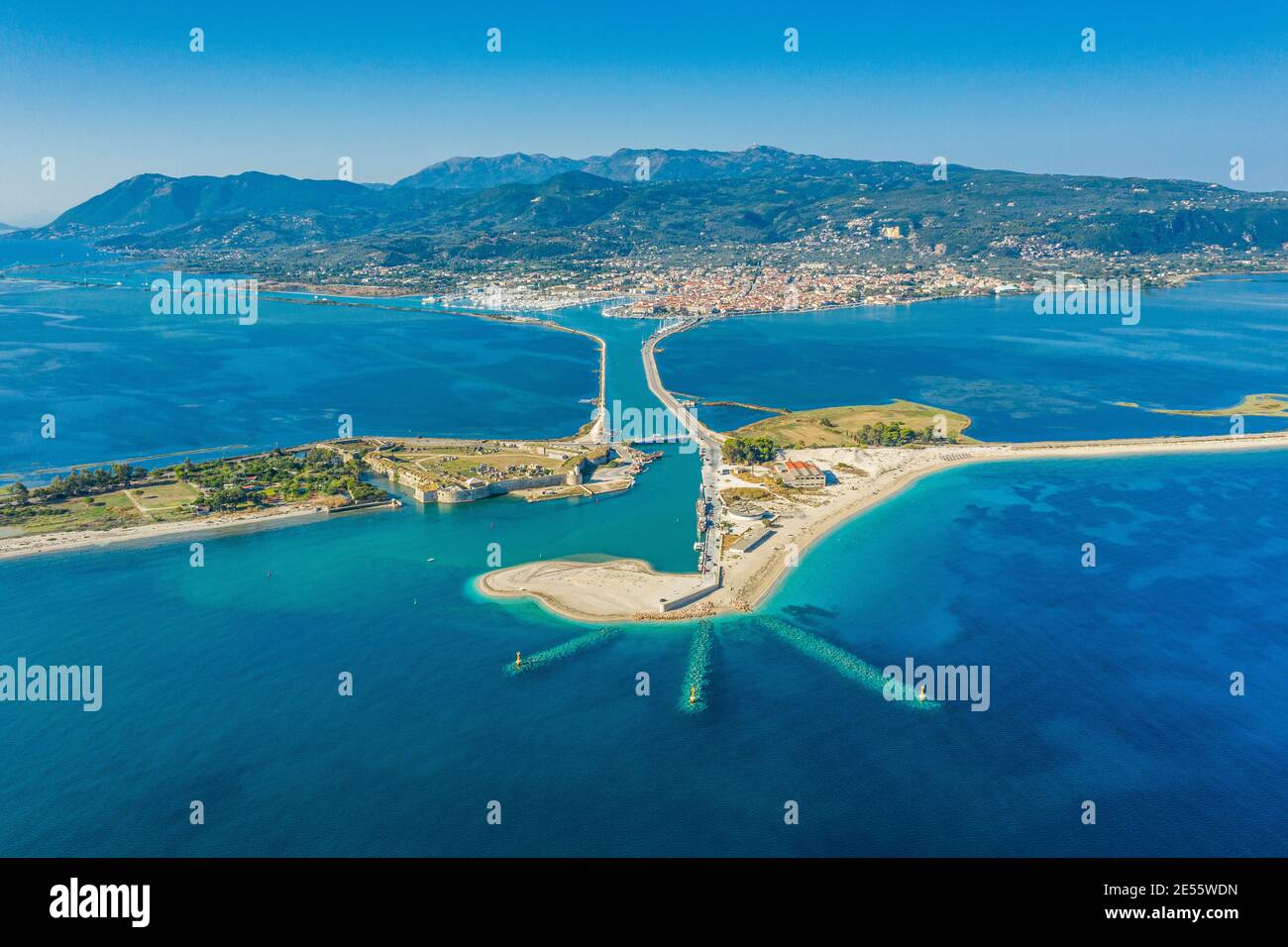 The spectacular port of Lefkada in Greece from above Stock Photo - Alamy