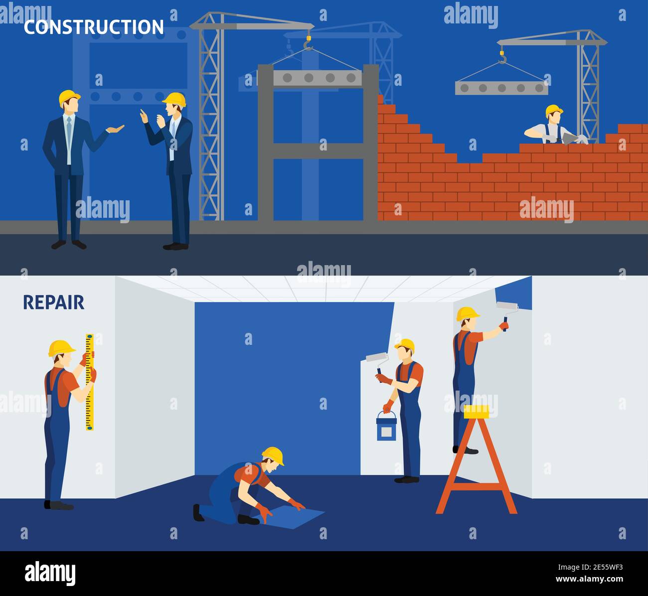 New objects construction and apartment renovation repair work 2 flat ...