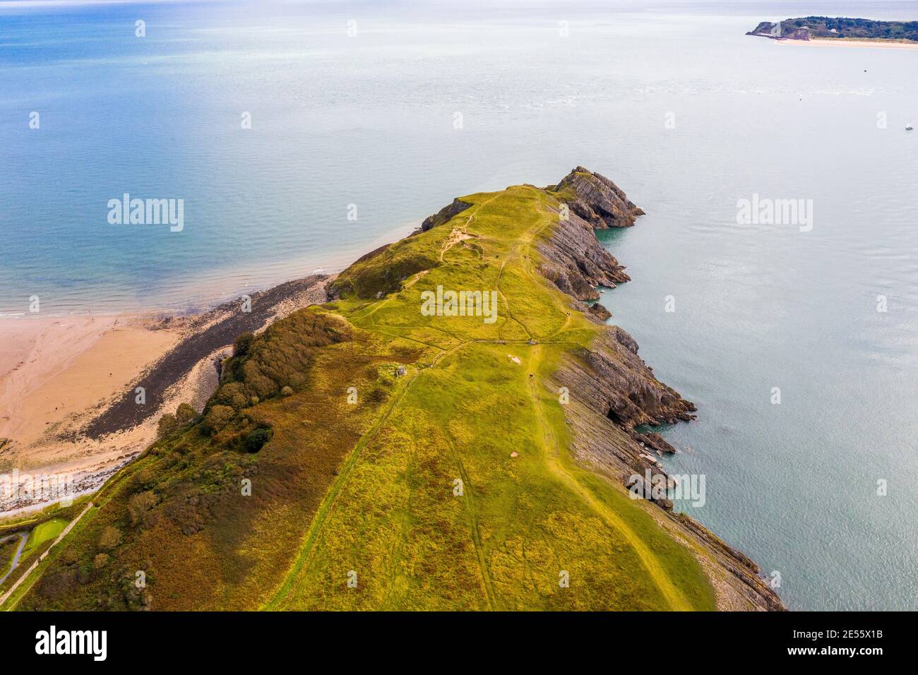 The Giltar Point in Tenby town from above Stock Photo - Alamy