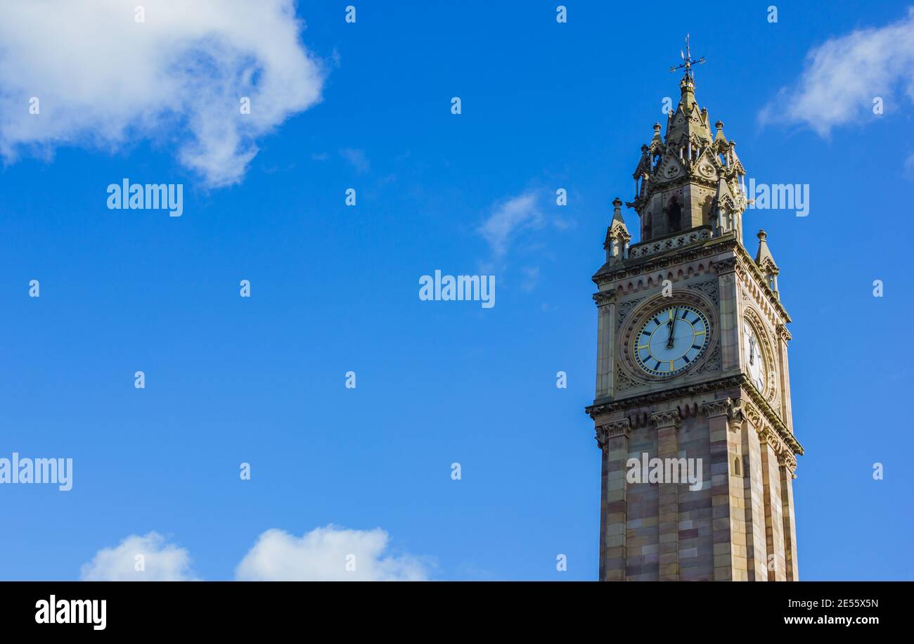 A picture of the Albert Memorial Clock, in Belfast Stock Photo - Alamy