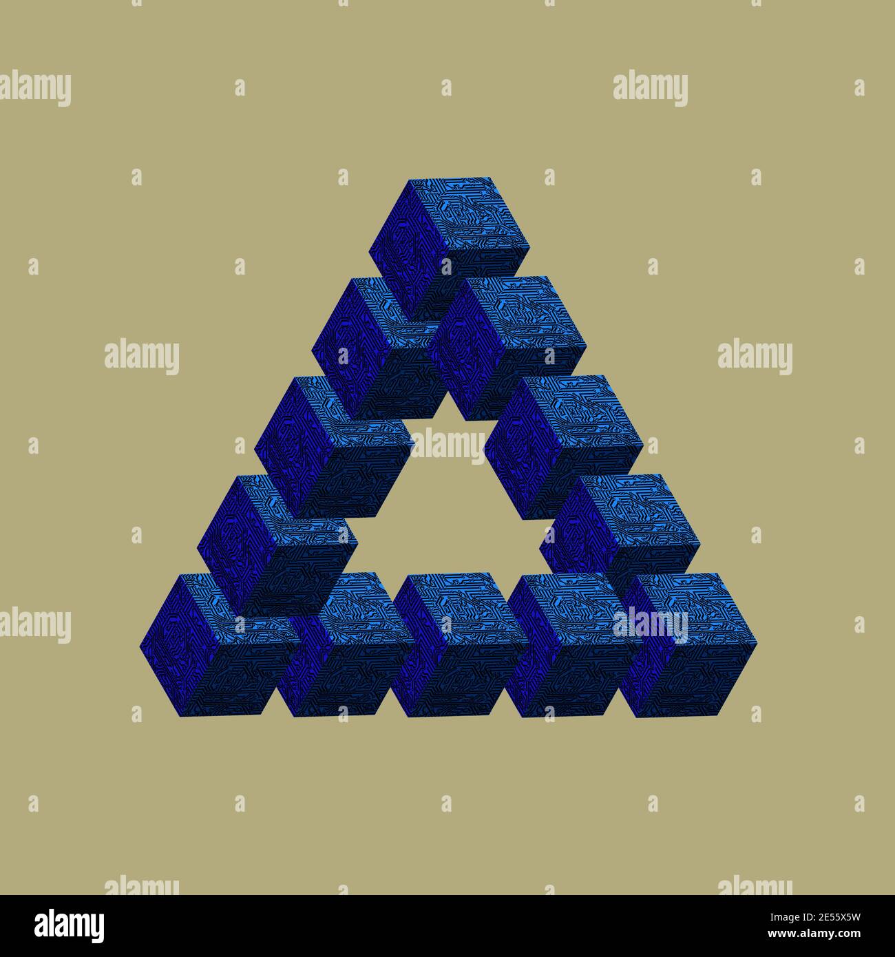 Penrose Triangle Cubes How To Draw A 3D Penrose Triangle Optical