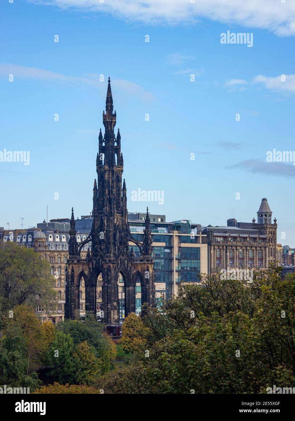 A picture of the Scott Monument as seen from the Edinburgh Old Town ...