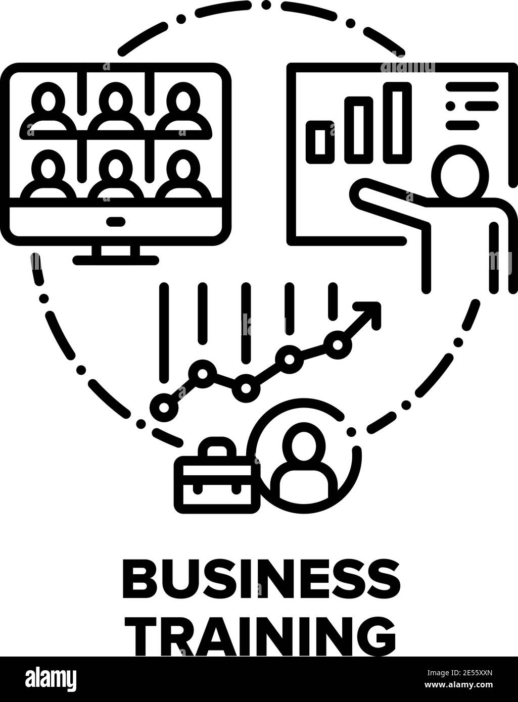 Business Training Webinar Vector Concept Black Illustrations Stock ...