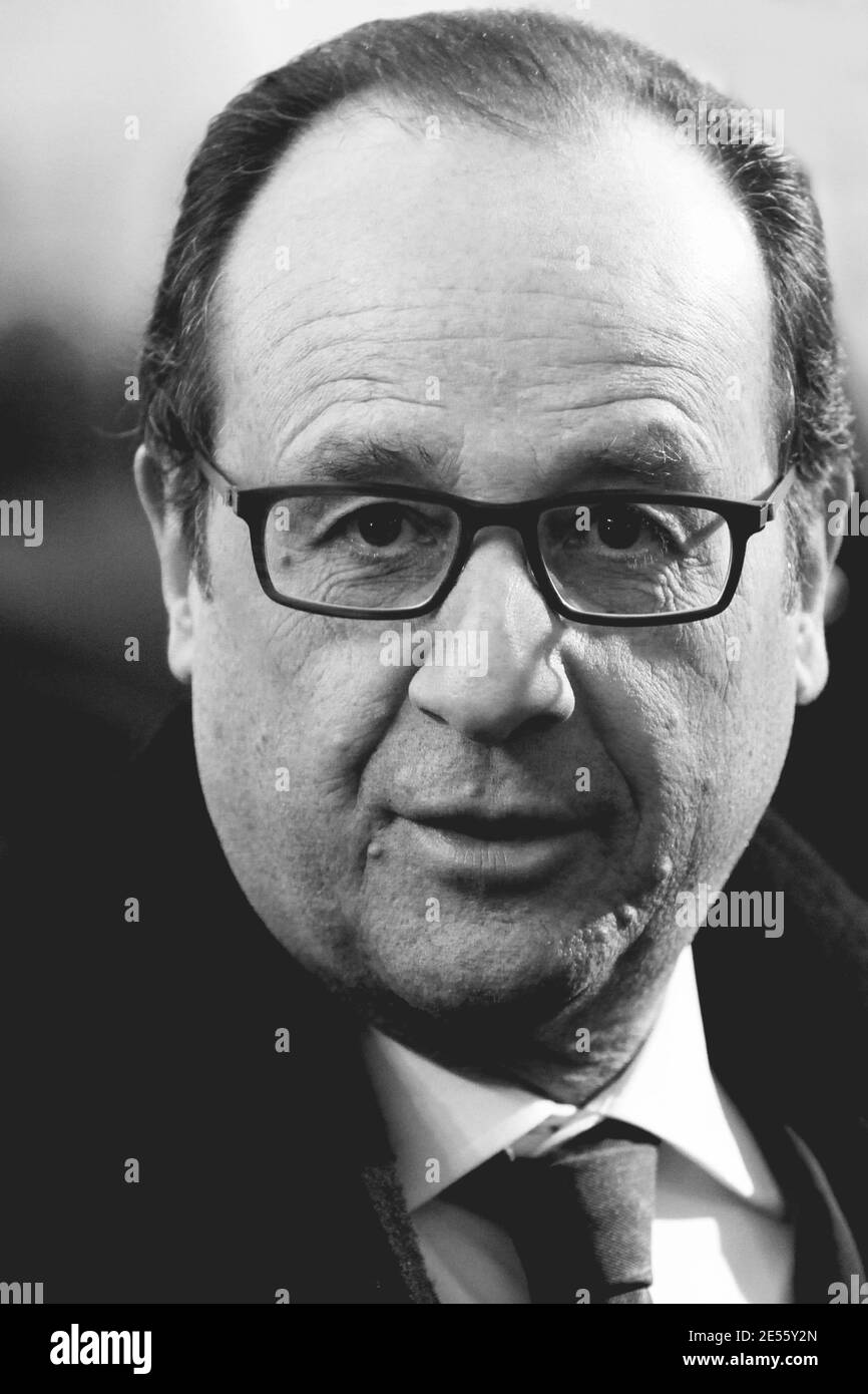 French president franc ois hollande Black and White Stock Photos ...
