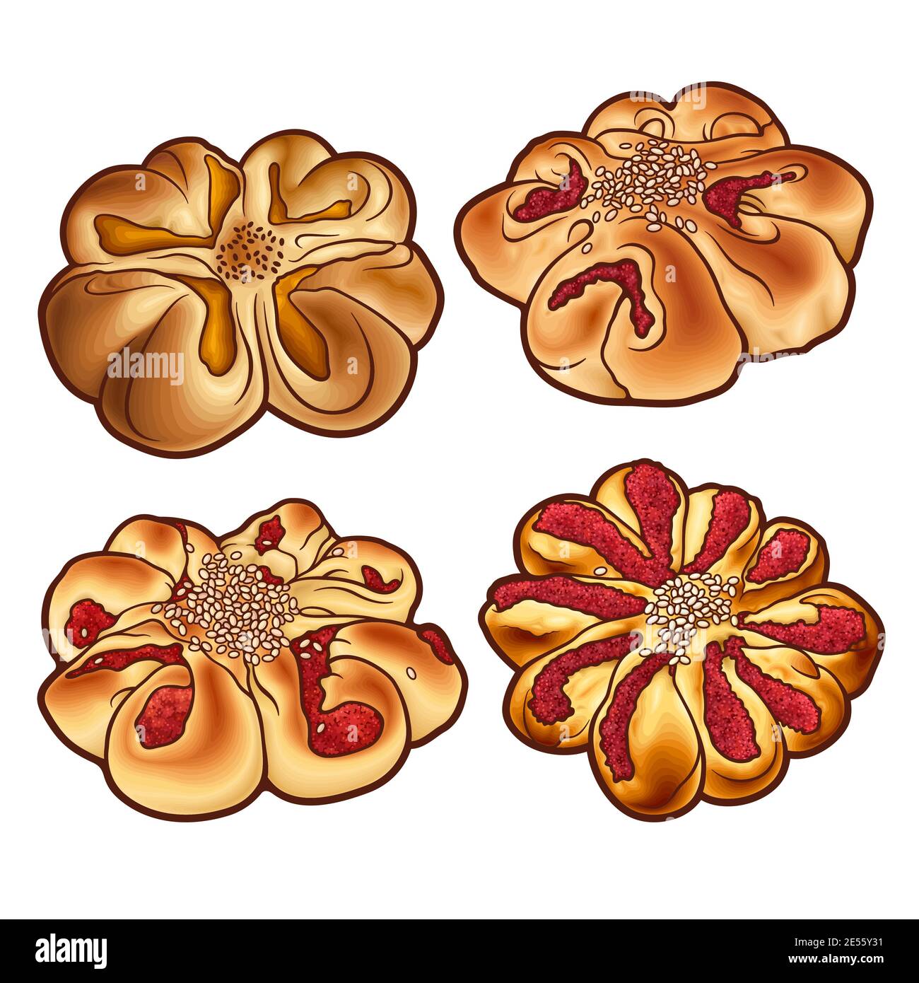 Buns hand drawn vector doodles set Stock Vector Image & Art - Alamy