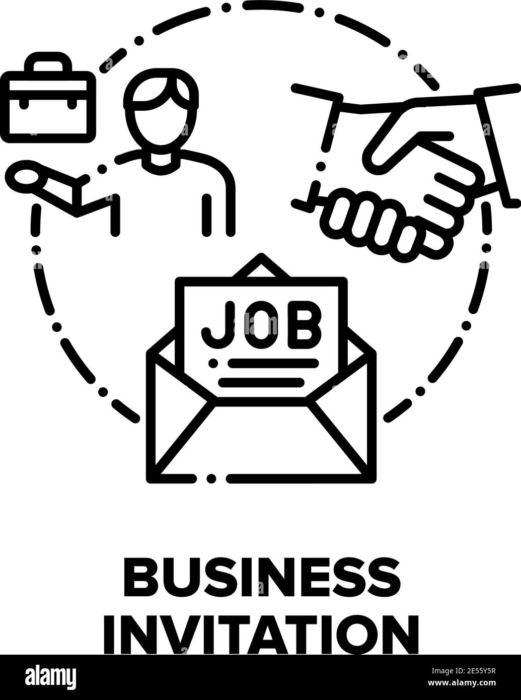 Business Invitation To Job Vector Concept Black Illustrations Stock ...