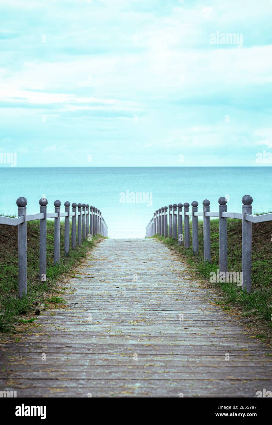 Footpath toward the beach on Rugen island in the Baltic Sea, Germany ...