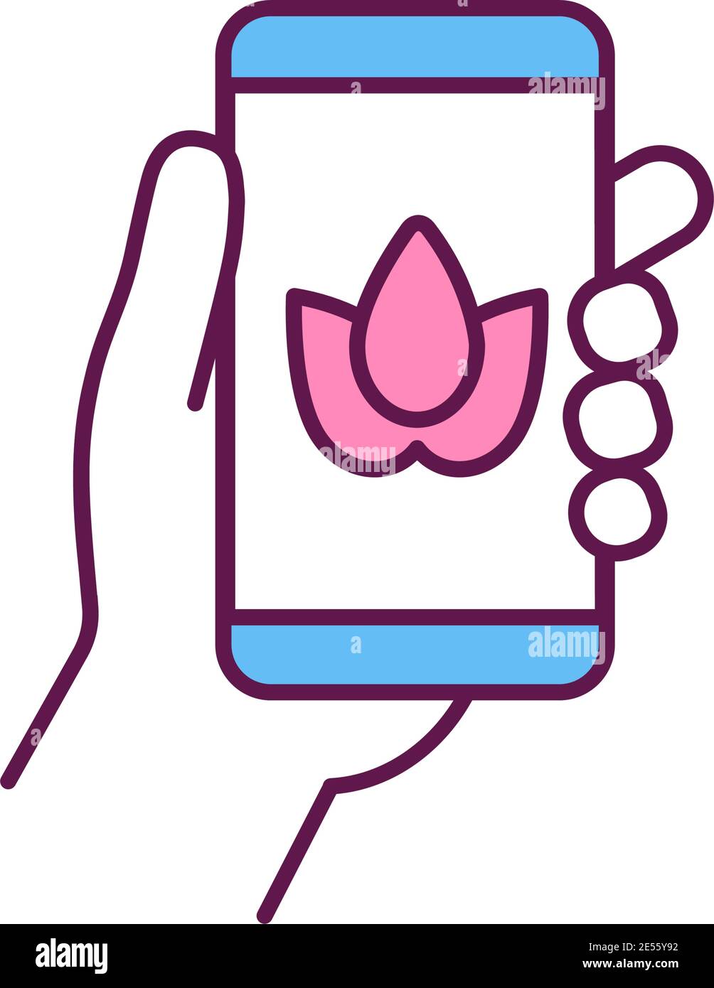 Meditation and mindfulness app RGB color icon Stock Vector Image & Art ...