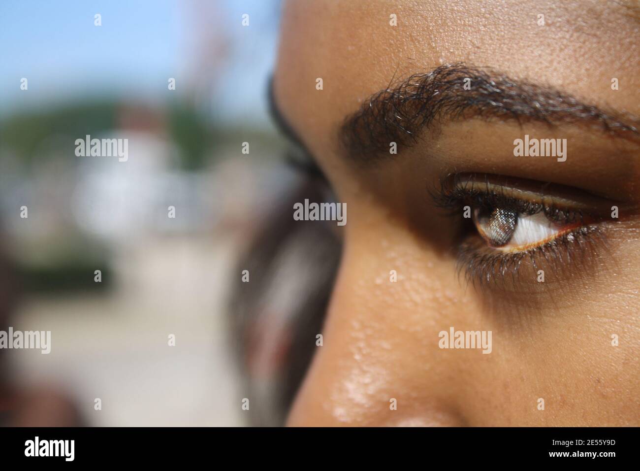Off centered picture of eye Stock Photo - Alamy
