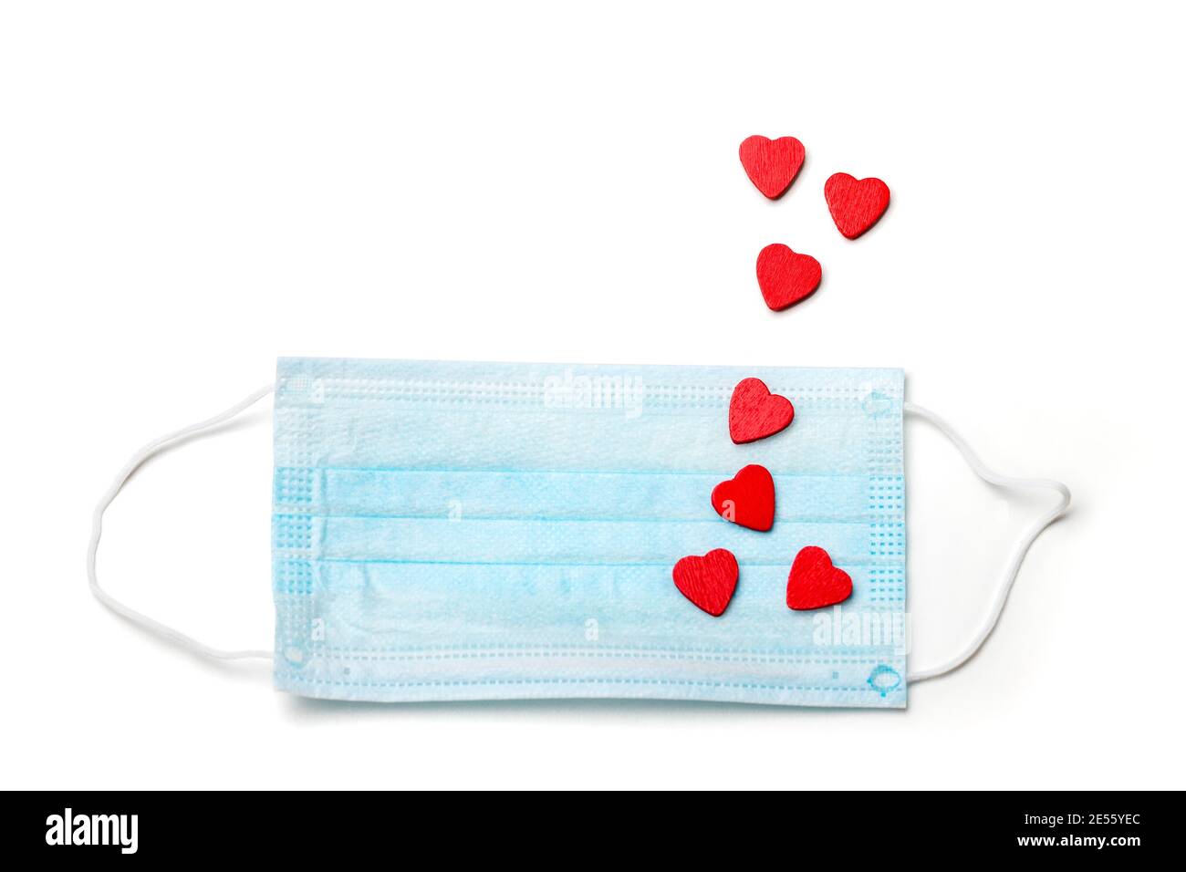 Red mask on valentine heart hi-res stock photography and images - Alamy