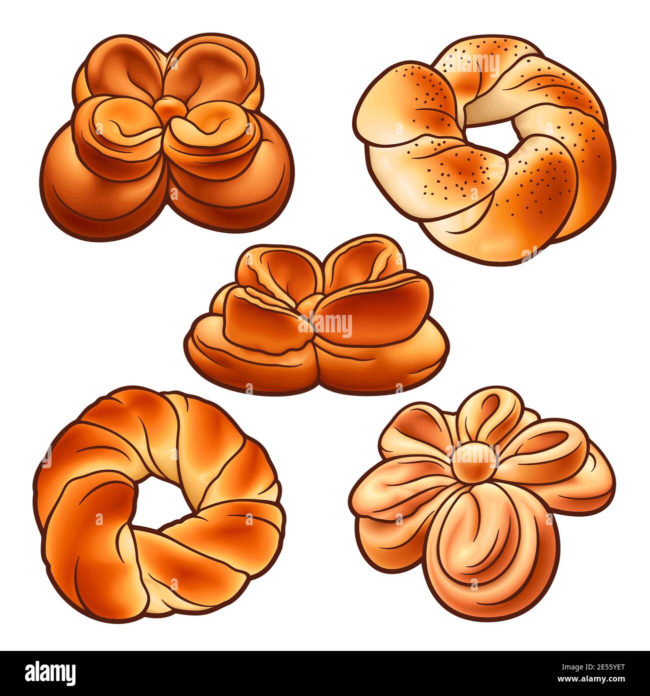 Buns hand drawn vector doodles set Stock Vector Image & Art - Alamy
