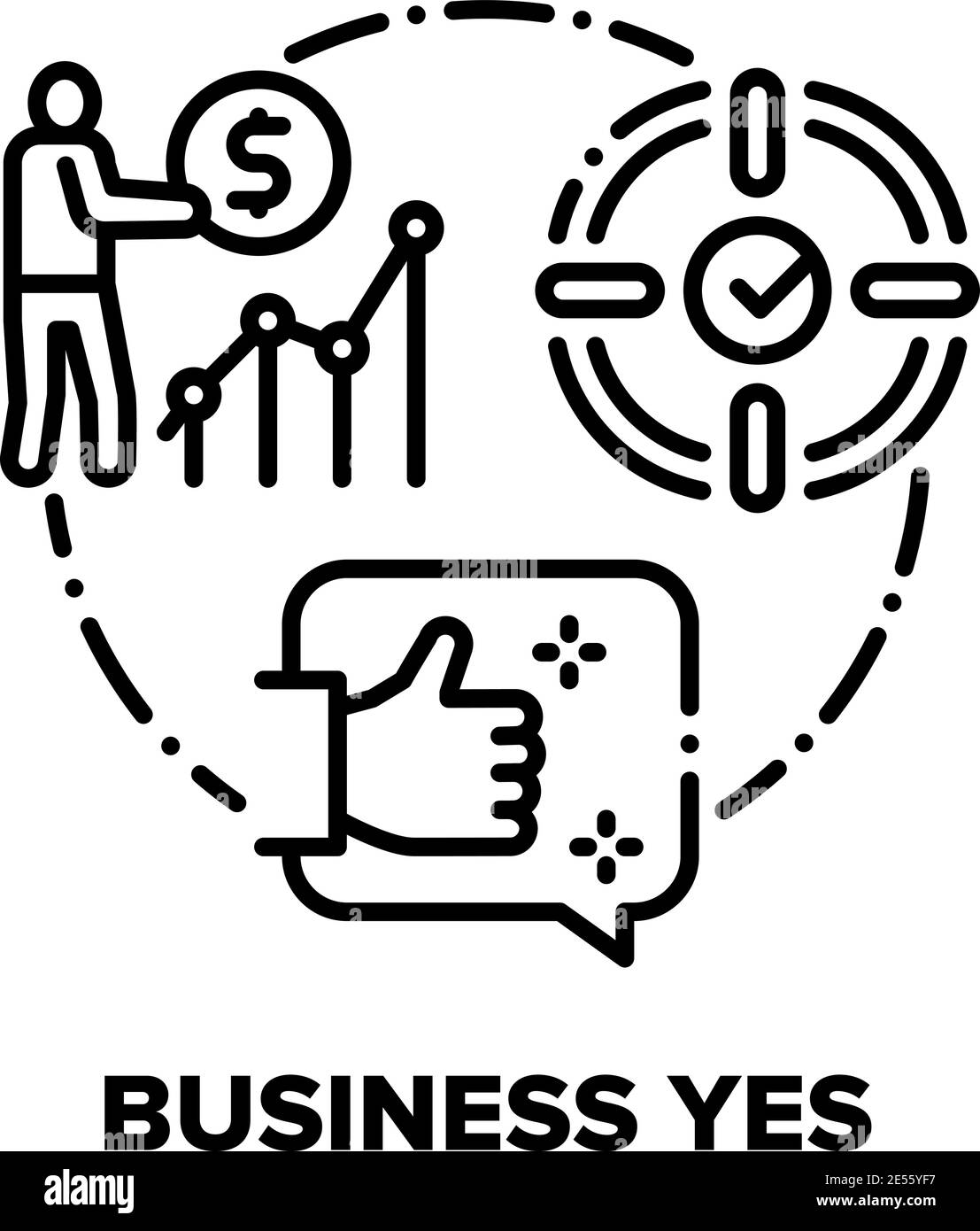 Business Yes Vector Concept Black Illustrations Stock Vector Image ...