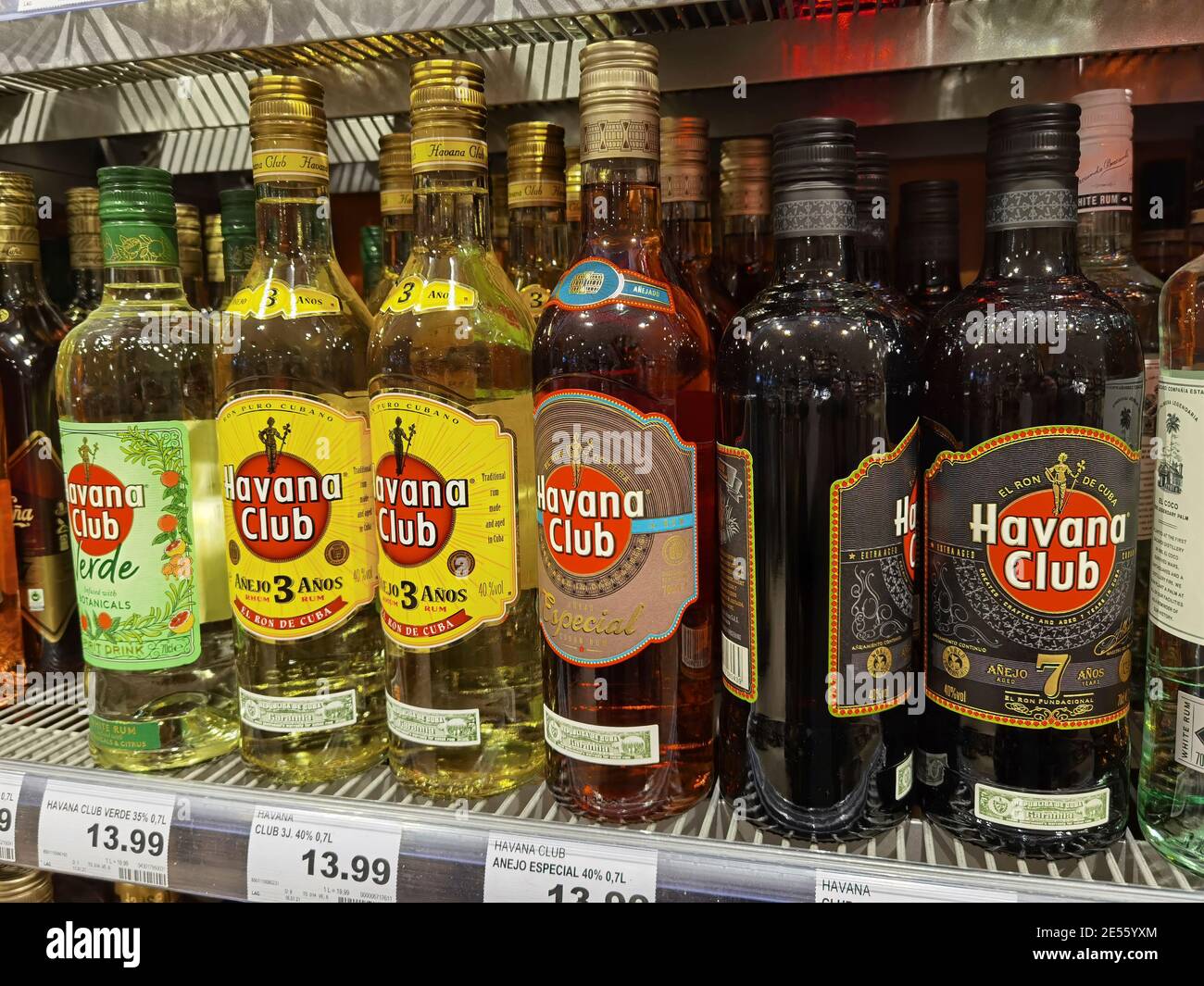 Berlin, Germany - January 25, 2021: View to a shelf with different ...