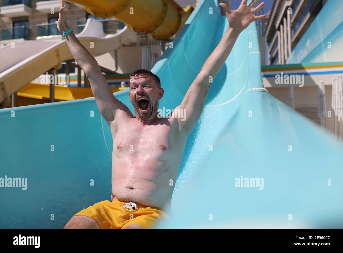 Slide down waterslide hi-res stock photography and images - Alamy