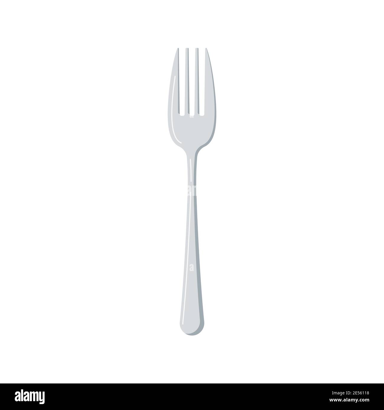Fork white background top view Stock Vector Images - Alamy