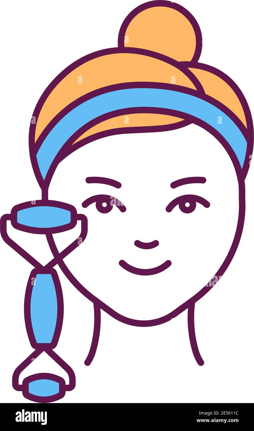 Facial roller RGB color icon Stock Vector Image & Art - Alamy