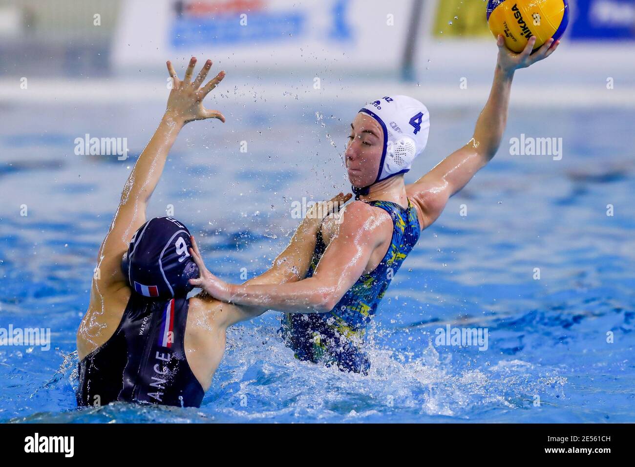 TRIESTE, ITALY - JANUARY 24: Ema Martine Vernoux of France, Anna Turova ...