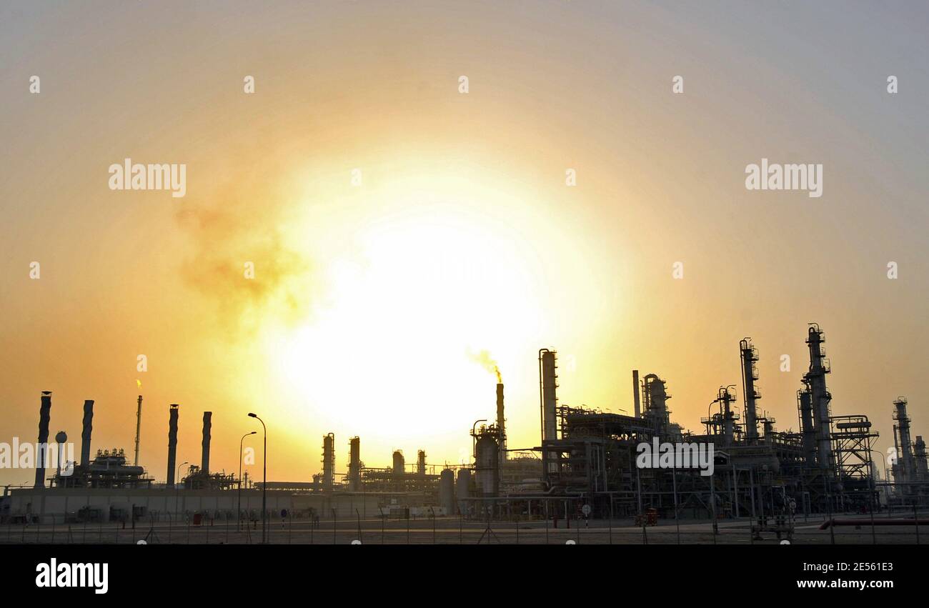Oil refinery near the Industrial Port of Sohar, Sultanate of Oman, on ...