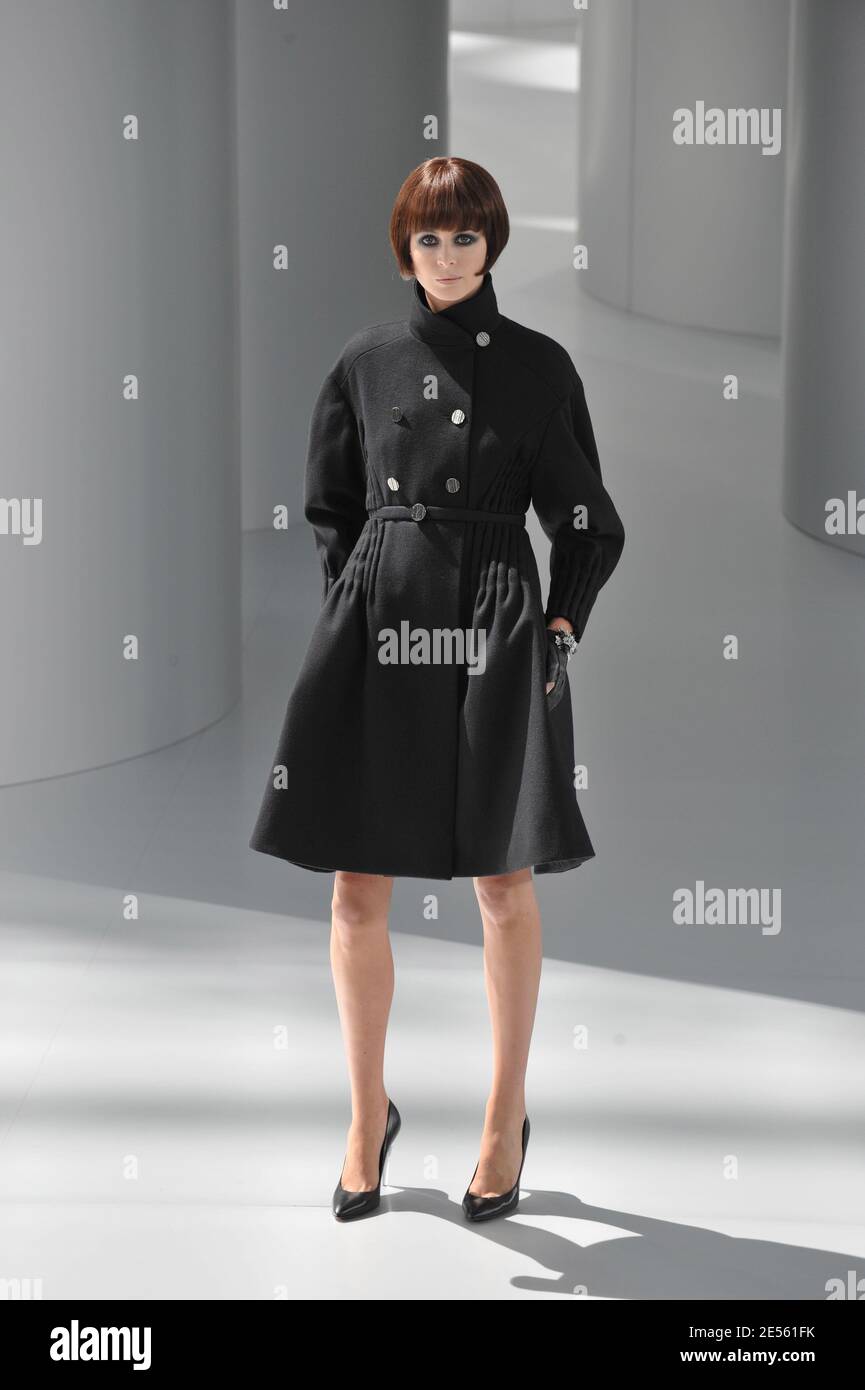 A model displays a creation by designer Karl Lagerfeld for Chanel fall ...