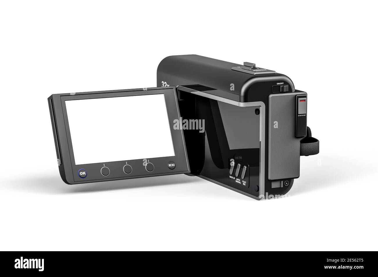 Digital camera mockup isolated on a white background - 3D render Stock ...