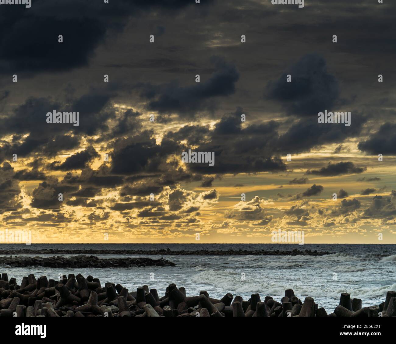 Sea coast landscape with an extraordinary sky Stock Photo - Alamy
