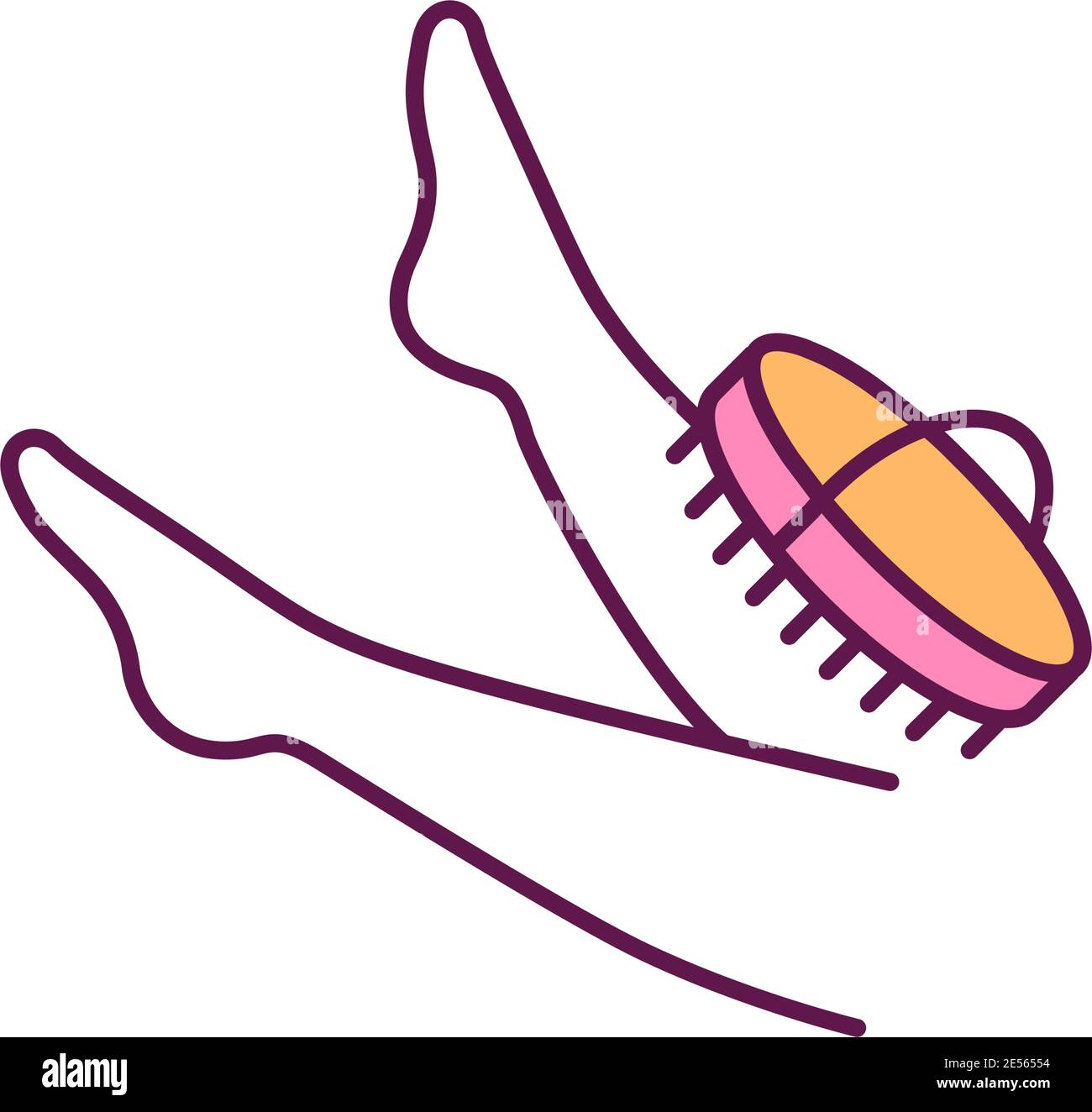 Dry brushing legs RGB color icon Stock Vector Image & Art - Alamy