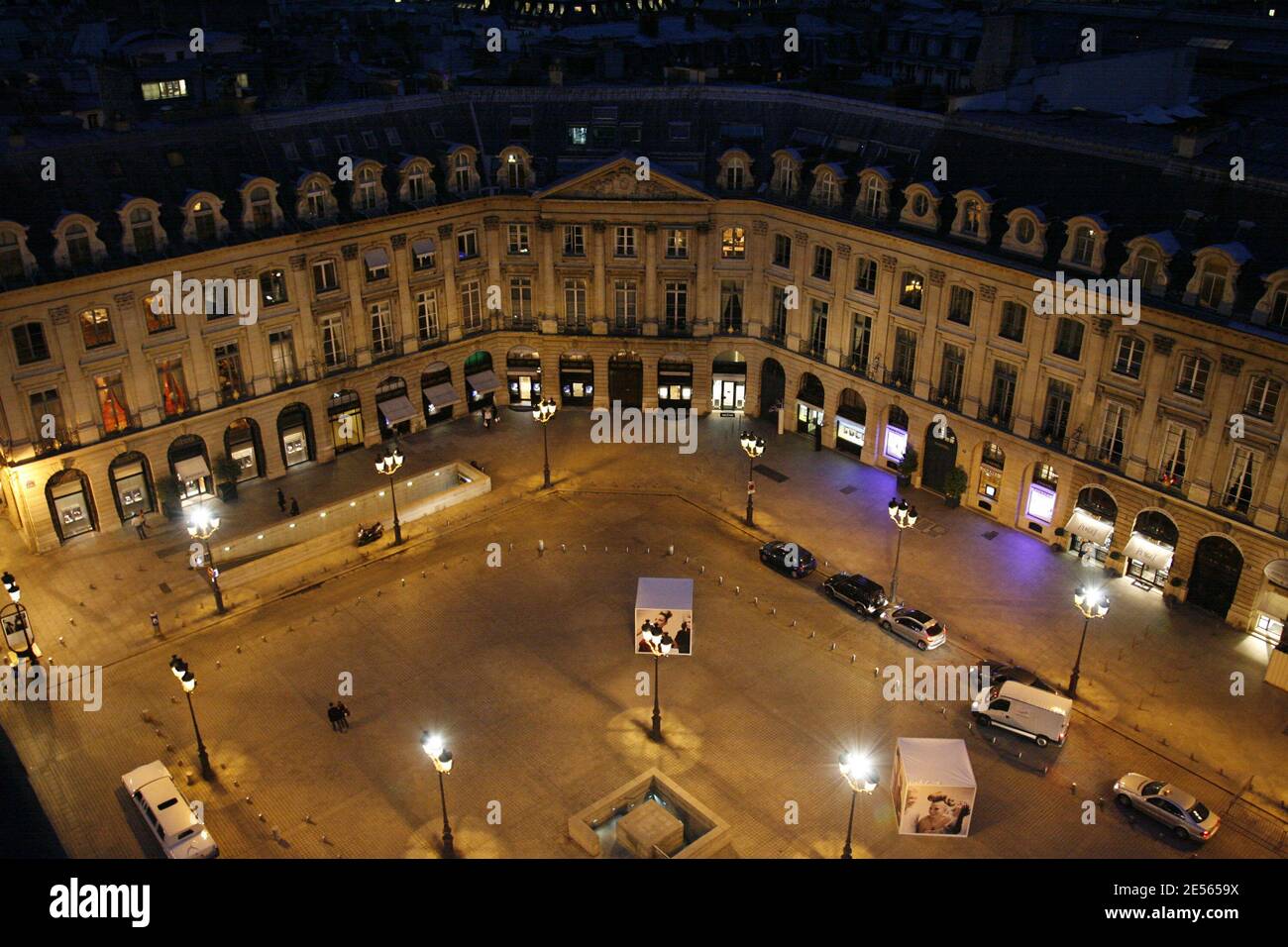 Vendome Square seen by the height of the column Vendome in Paris ...