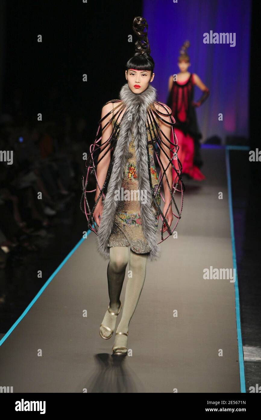 A model displays a creation designed by Jean-Paul Gaultier for Jean ...