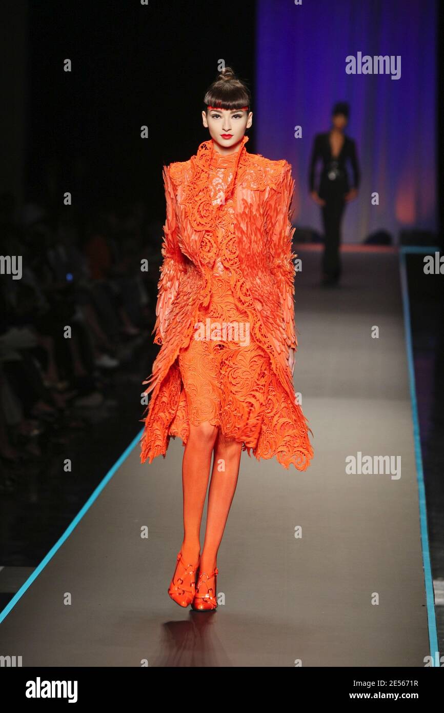 A model displays a creation designed by Jean-Paul Gaultier for Jean ...