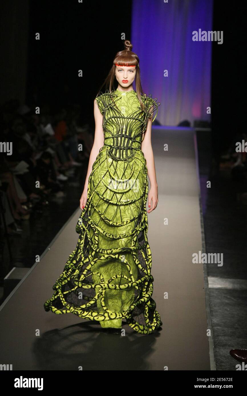 A model displays a creation designed by Jean-Paul Gaultier for Jean ...