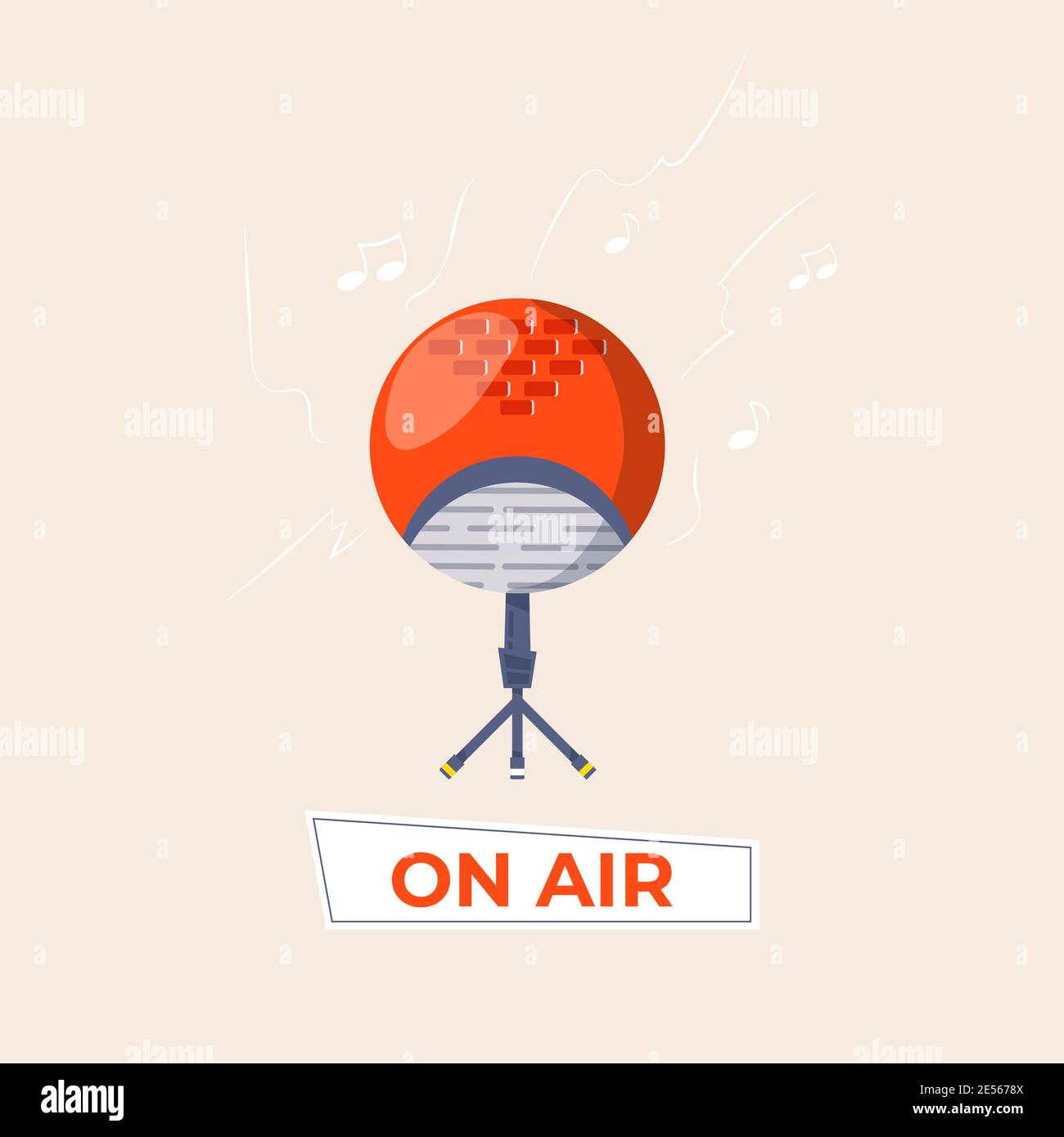 Colorful microphone vector icon for podcast, media hosting. Design ...