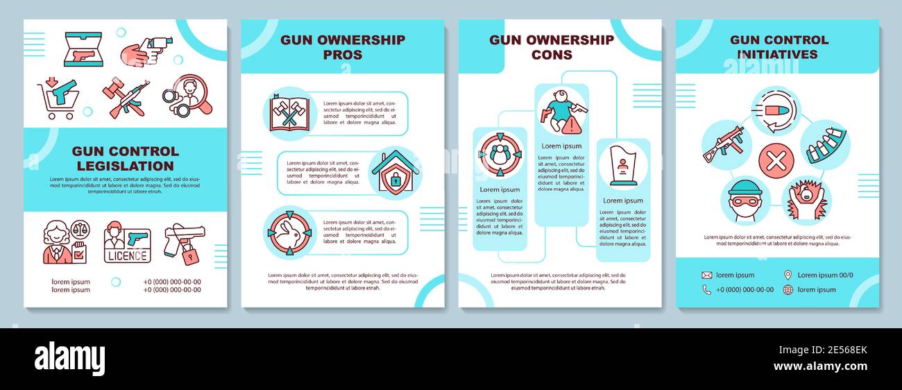 Gun ownership pros and cons brochure template Stock Vector Image & Art ...