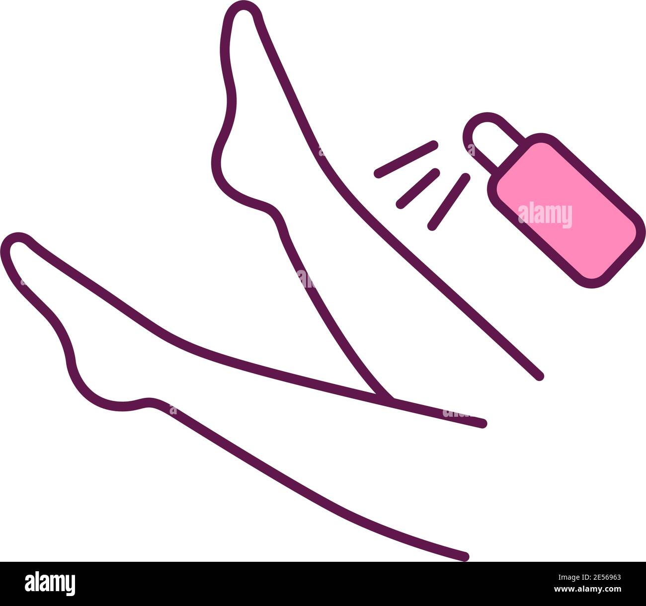 Woman moisturize legs Stock Vector Images - Alamy