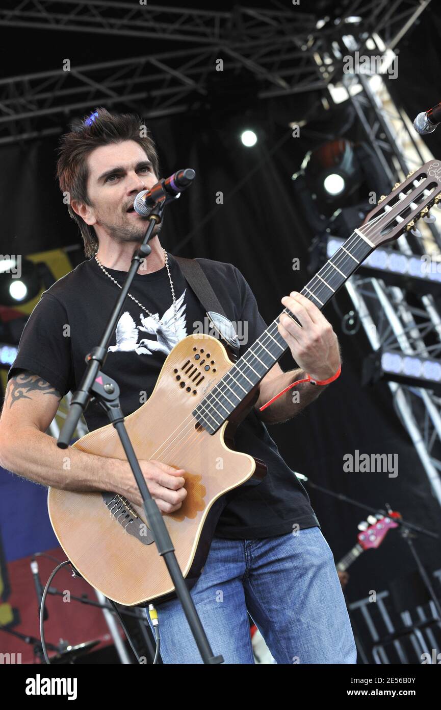 Colombian singer Juanes performs on stage during the Concert for ...