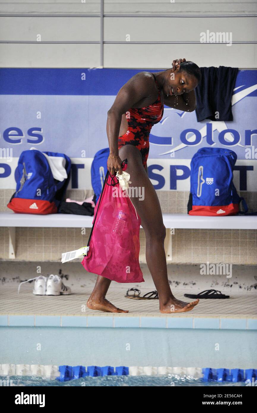 French swimmer Malia Metella during a training session before his ...