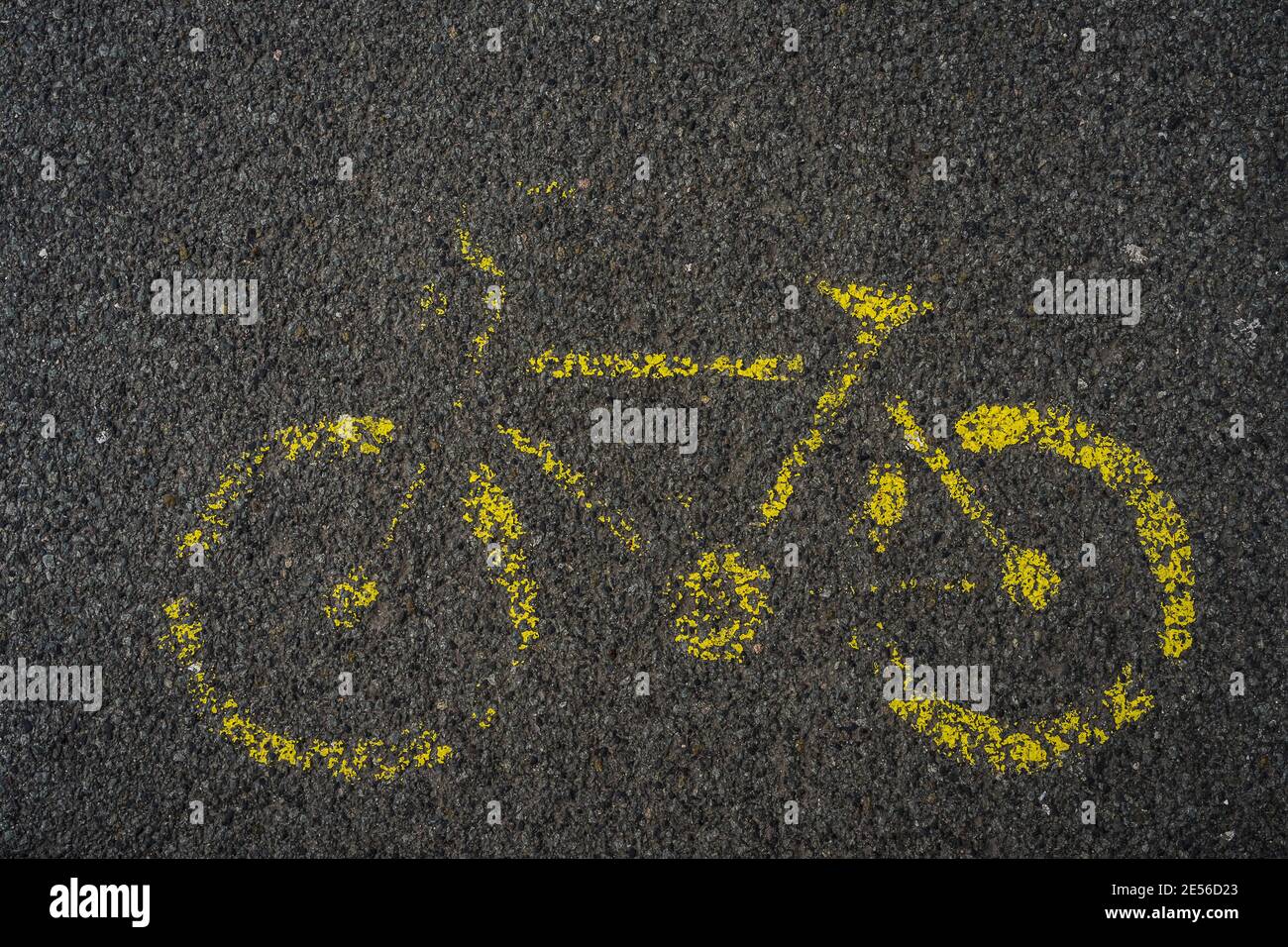 worn out bike lane sign Stock Photo - Alamy