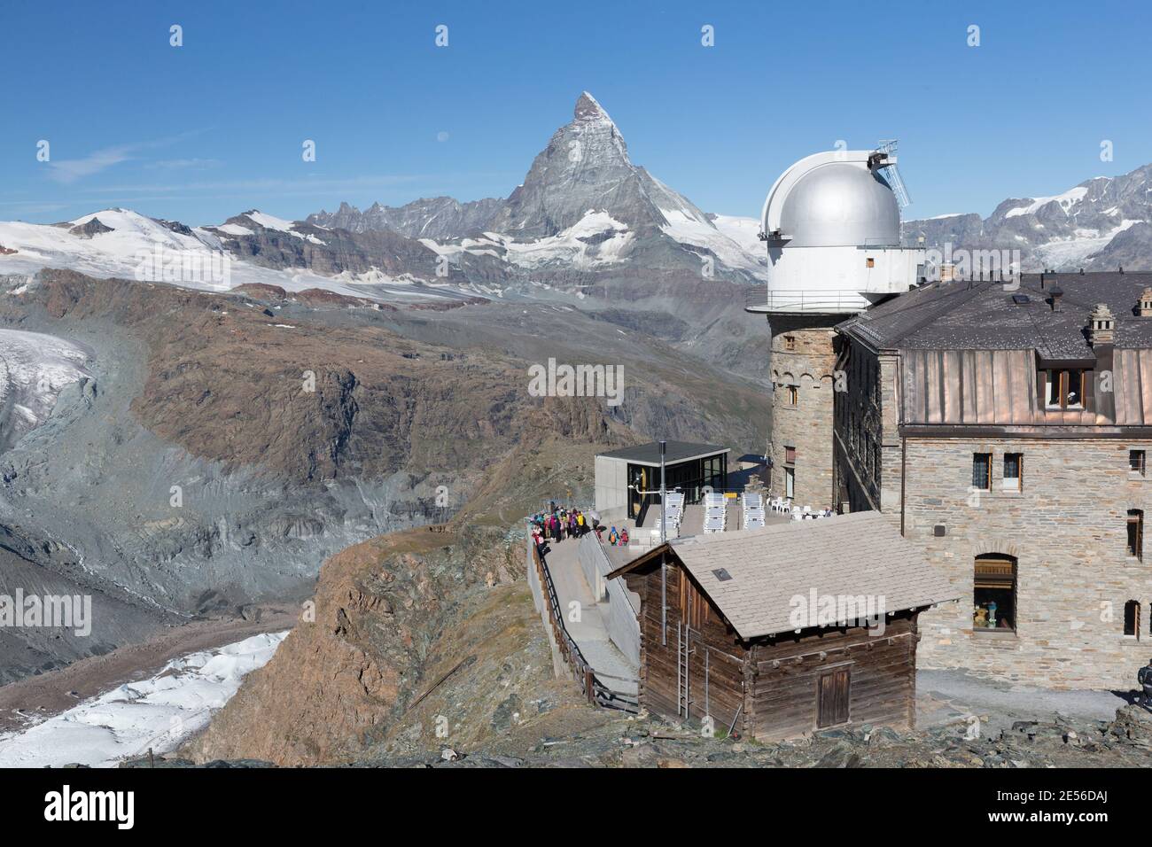 Observatory on the Summit of Gornergrat Overlooking the Matterhorn ...