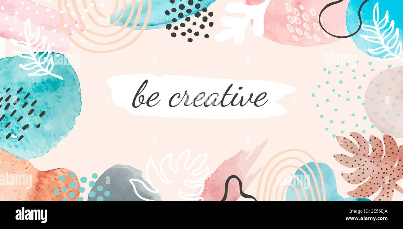 Abstract watercolor banner. Creative poster for motivation or art ...