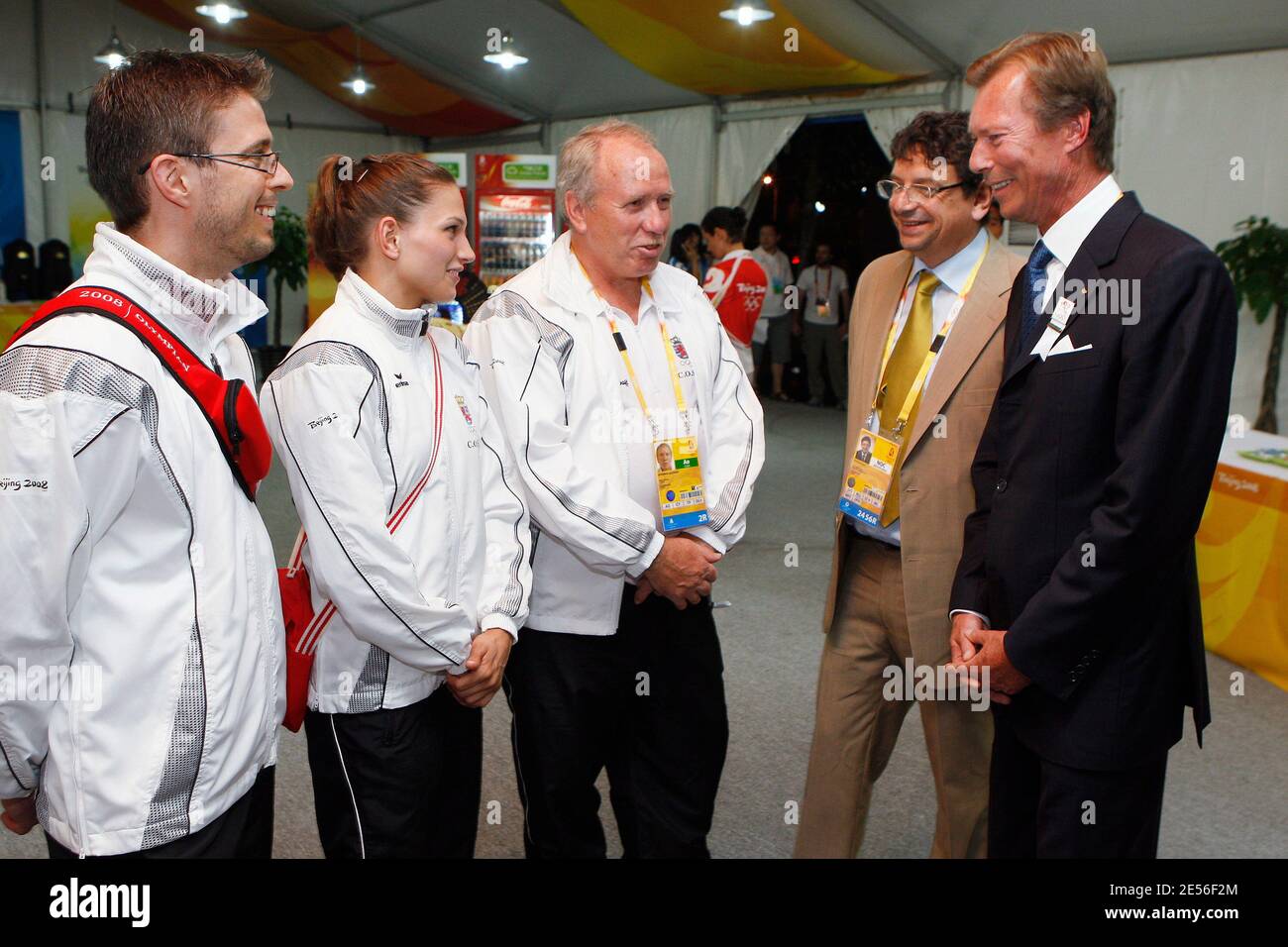 Grand Duke of Luxembourg with Olympic Luxembourg president Marc Theisen ...