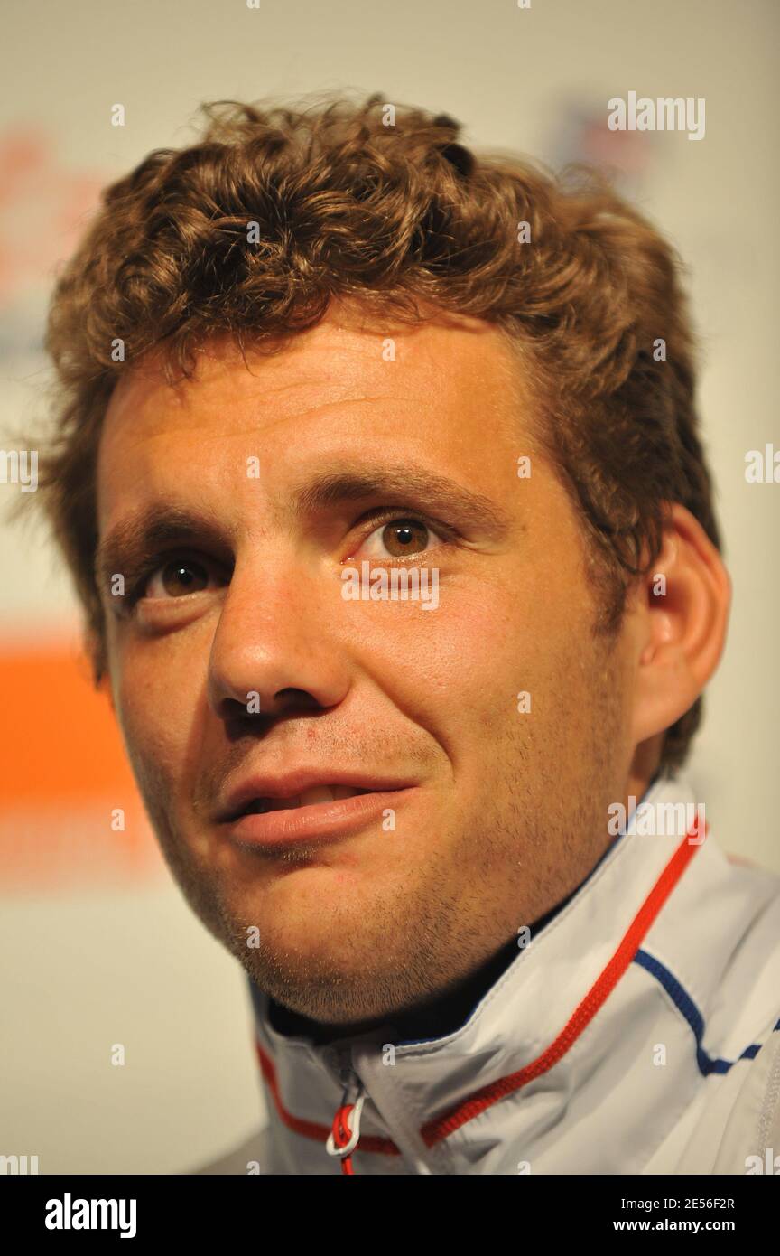 French tennisman Paul-Henri Mathieu during a press conference at the ...
