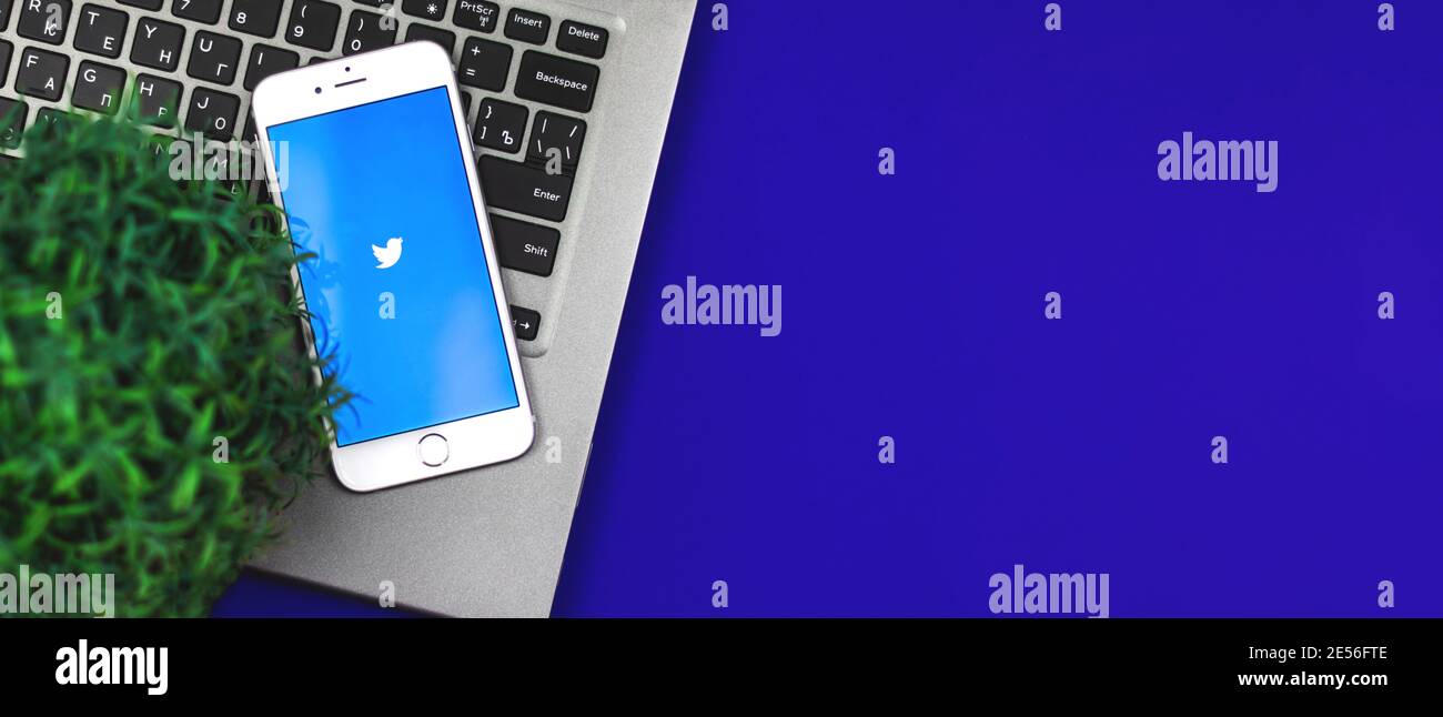 Kharkov, Ukraine - 26 January, 2021: logo of twitter social network ...
