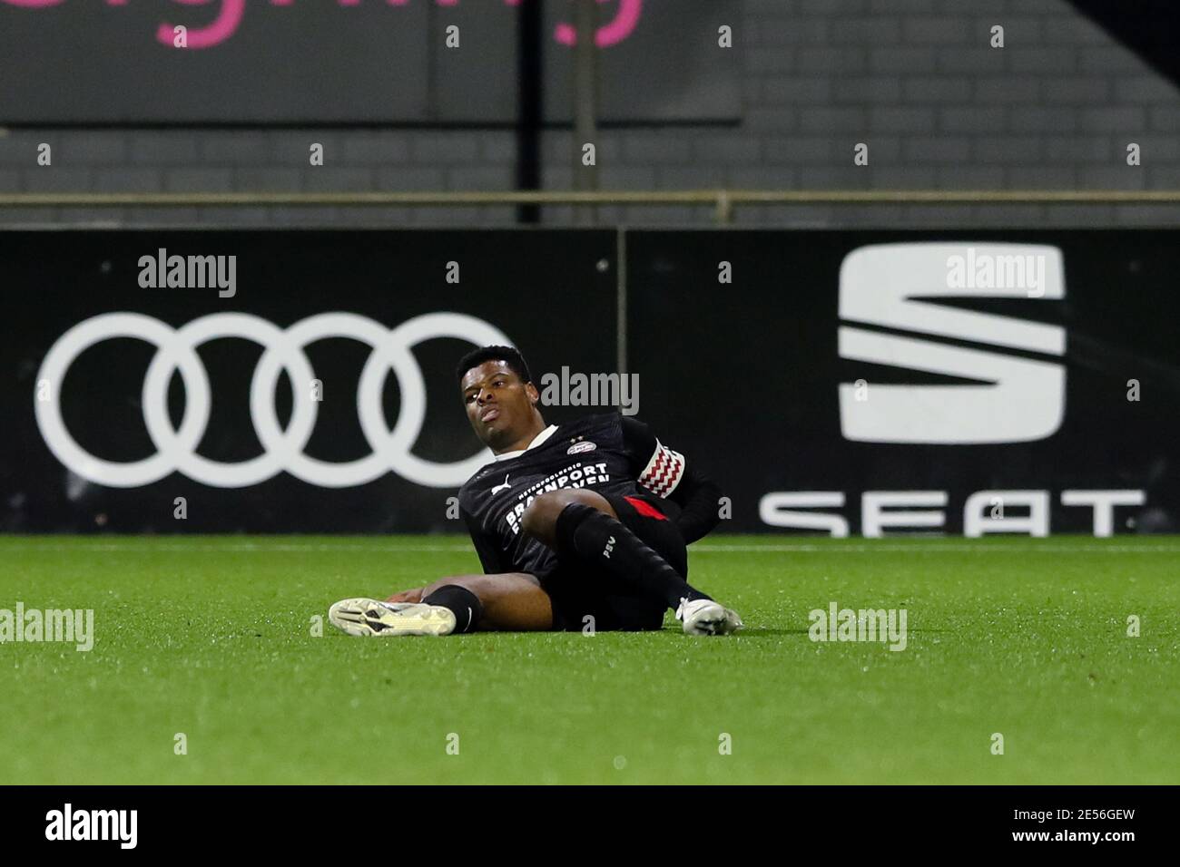 EMMEN, NETHERLANDS - JANUARY 26: Denzel Dumfries of PSV during the ...