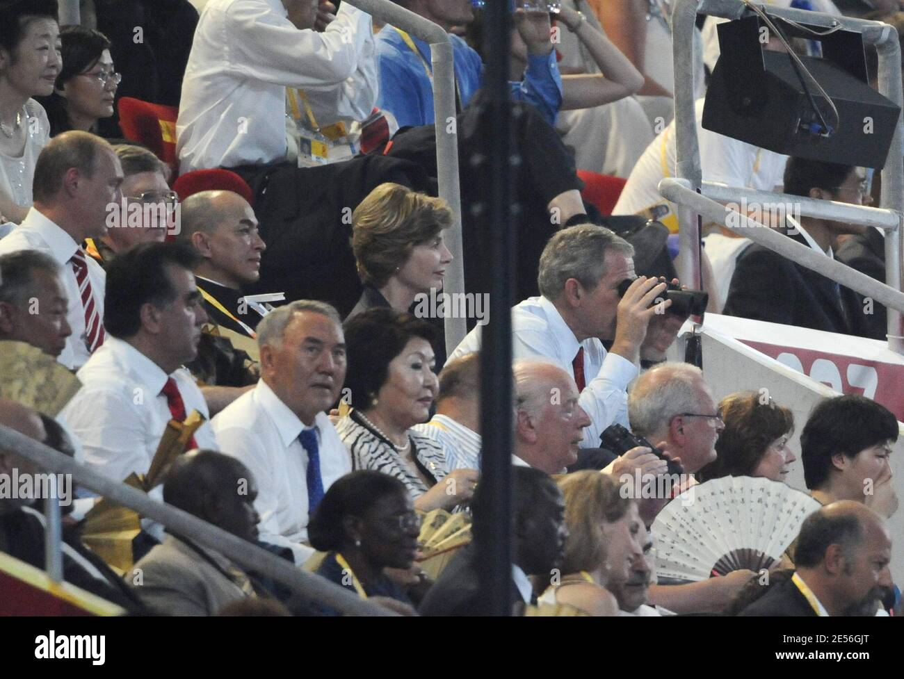 US President George Bush and First Lady Laura attend the opening ...