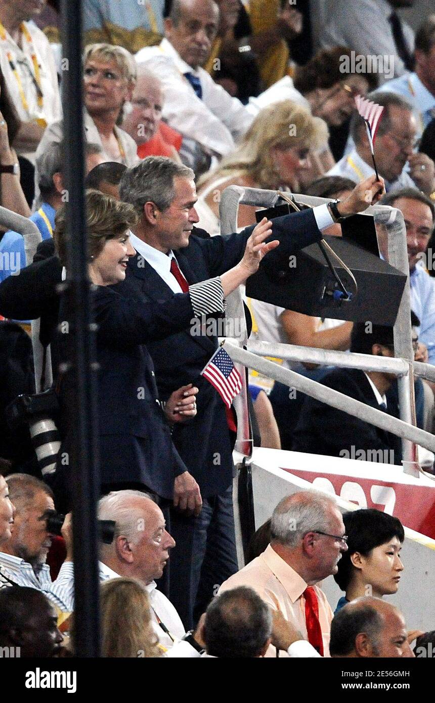 US President George Bush and First Lady Laura attend the opening ...