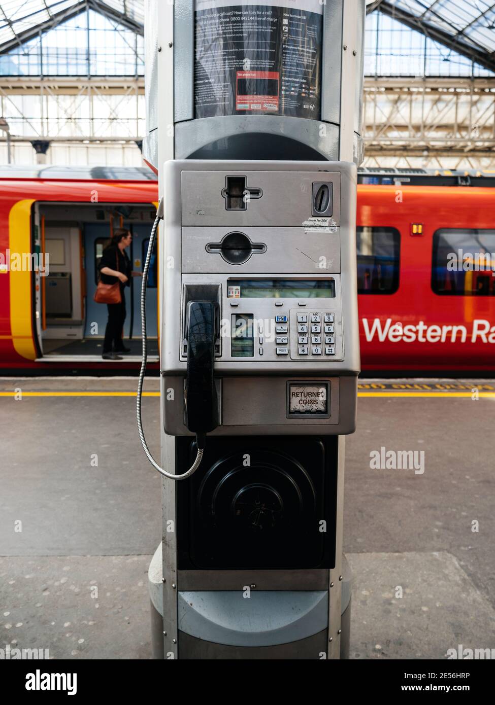 Public telephone booth train station hi-res stock photography and ...