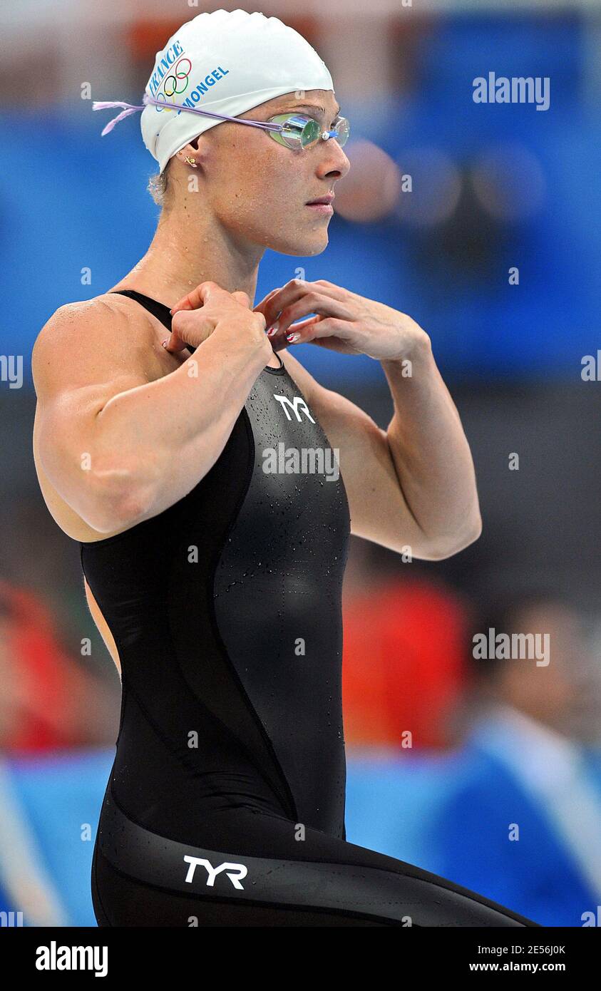 France's Aurore Mongel competes in the women's 100m butterfly heat ...