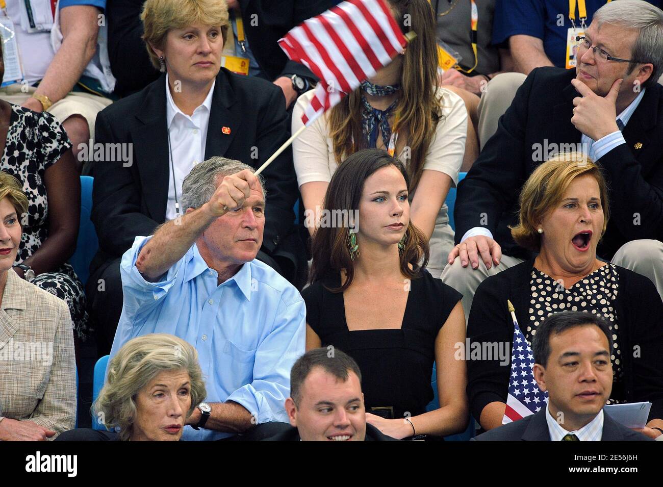 US president George W Bush, his wife Laura, Daughter Barbara and US ...